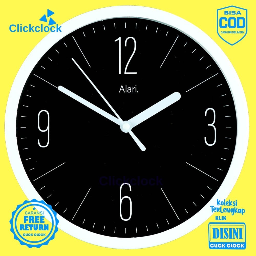 Jual Jam Dinding Analog Minimalis Abu Alari AL1202-1668 Besar Hiasan Dinding Murah | Shopee ...