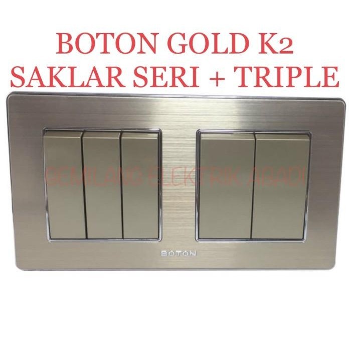 Jual BOTON GOLD DOUBLE SAKLAR SERI + TRIPLE 1 WAY SWITCH SAKELAR LAMPU ...