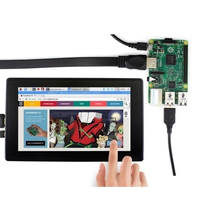 Jual Lcd 7 Inch 7" Hdmi Touchscreen + Case Raspberry Pi Display Monitor ...