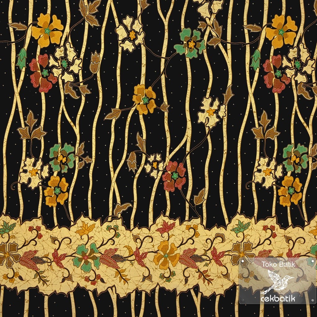 Jual Kain Batik - Motif Daun Bunga SOGAN Jawa Modern Spesial Ukuran ...