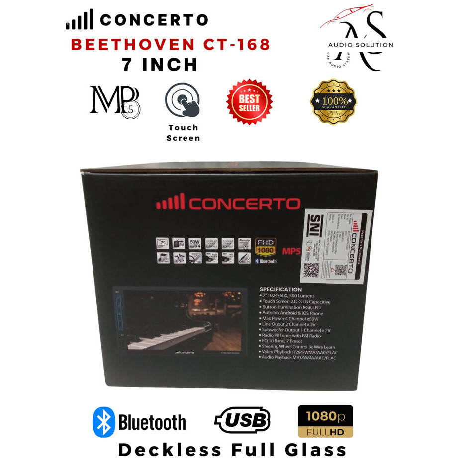 Jual Head Unit Mp5 Concerto Layar 7 Inch Bethoven Ct 168 -Deckless ...