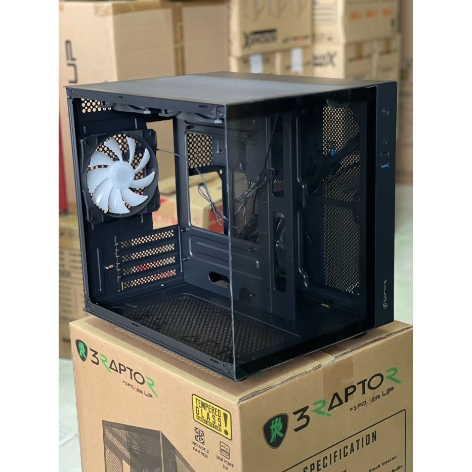 Jual CASING RAPTOR GLASS FLOW Q SERIS INCLUDE 3 FAN RGB M-ATX -18f ...