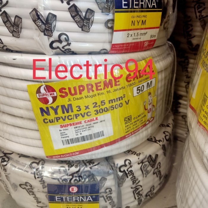 Jual Kabel Supreme Nym 3X2.5 Per Roll 50 Meter Terlariss !! | Shopee Indonesia
