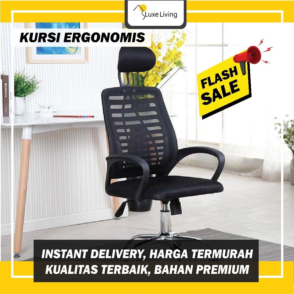 Jual Lli Kursi Kantor Kerja Kursi Belajar Ergonos Angkat Putar Mesh ...