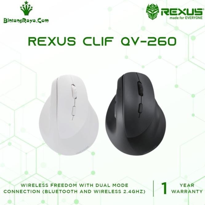 Jual Mouse Gaming Rexus Vertical Clif QV-260 / QV260 Bluetooth ...
