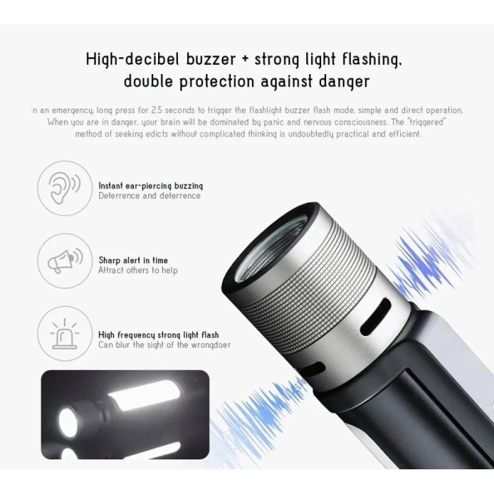 Jual Nextool 6 In 1 Rechargeable Thunder Flashlight Senter 1000 Lumens ...