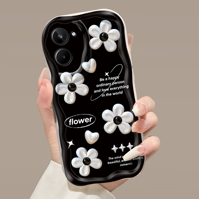 Jual Casing Hp Realme 10 Case pola bunga putih terang Kesing HP indah ...