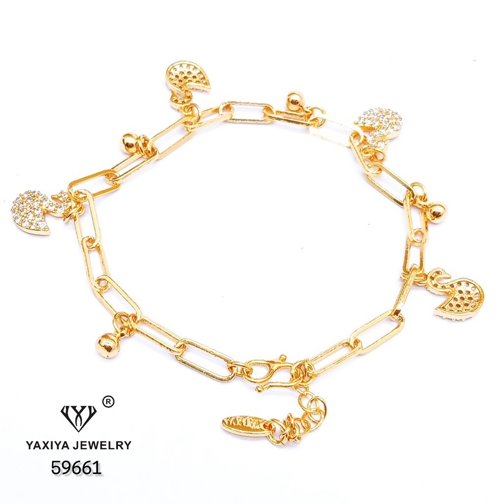 Jual Yaxiya Gelang Rantai Paper Klip Swan Angsa Permata Perhiasan Lapis ...