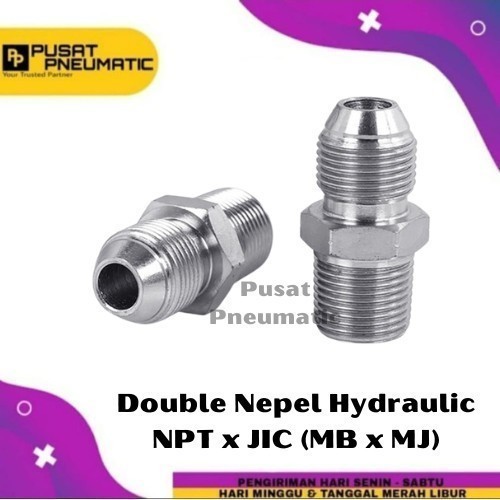 Jual 1" Double Nepel NPT x JIC Hex Nipple Hydraulic MB x MJ Size 1 Inch | Shopee Indonesia
