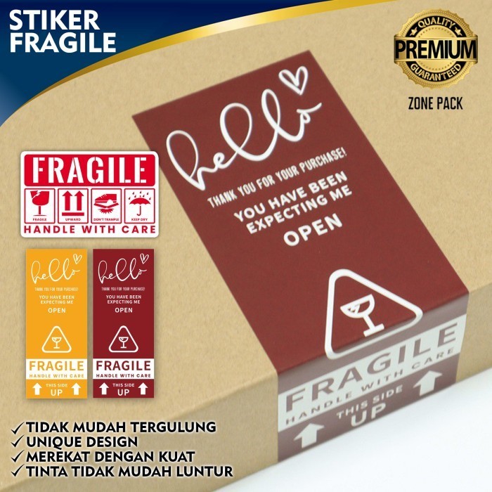 Jual ~~~~~] [50 PCS] Stiker Fragile Handle With Care Sticker Segel ...
