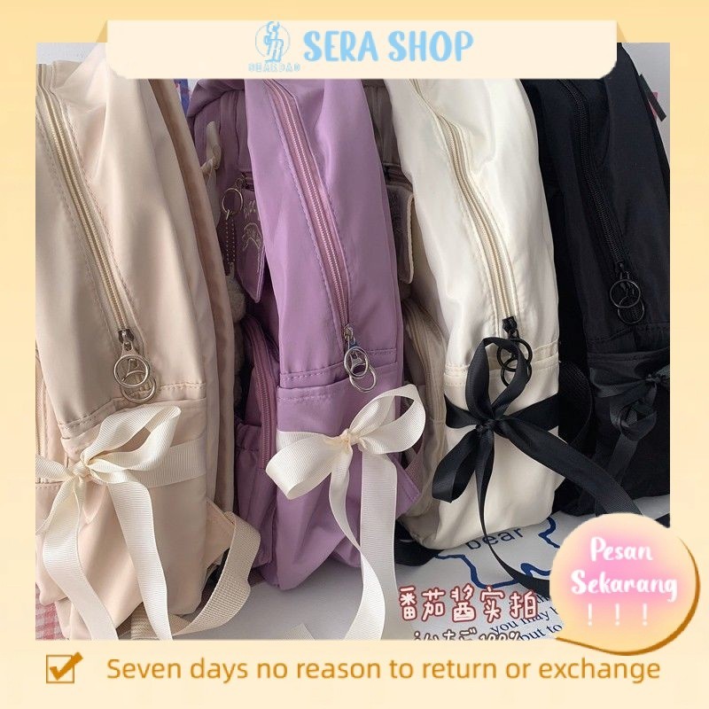 Jual Sera ins cute bow all-match girl college style casual chic ...