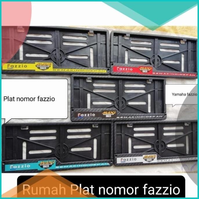 Jual tempat plat nomor yamaha fazzio warna merah putih hitam biru ...