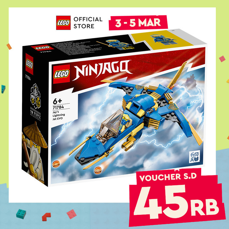 Jual LEGO NINJAGO 71784 Jay’s Lightning Jet EVO Building Toy Set (146 ...