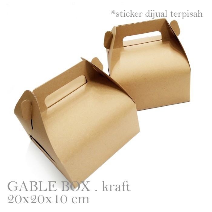 Jual GABLE BOX : 20x20x10 cm / snack box / hampers / box lebaran / box ...