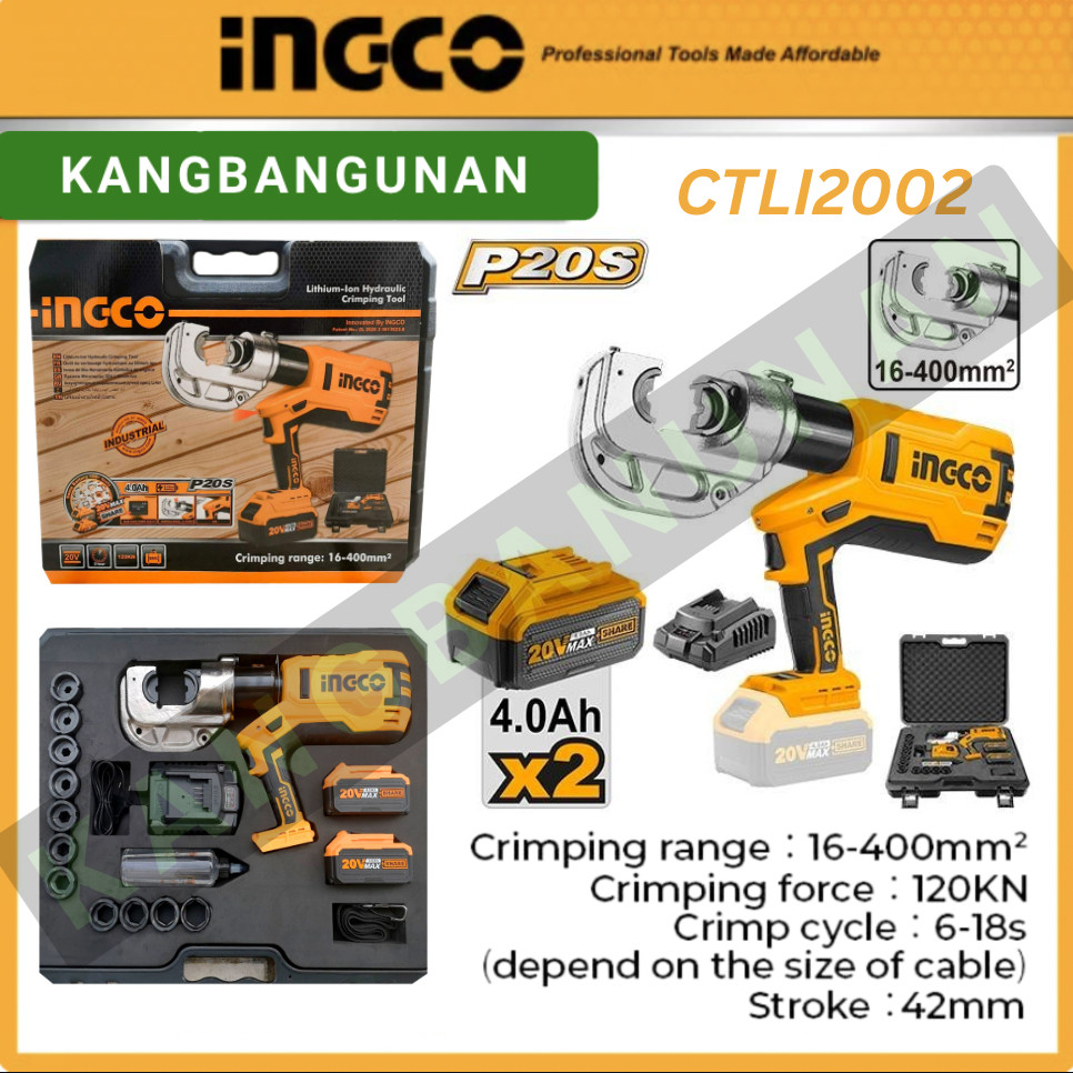Jual P20S Hydraulic Crimping (120kN) INGCO CTLI2002 - Mesin Tang Press ...