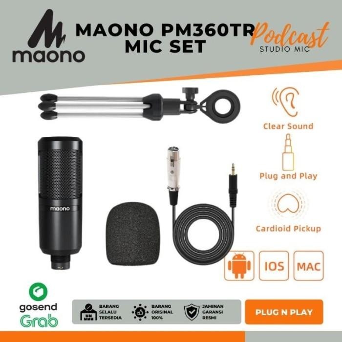 Jual MIC MAONO AU-PM360TR MICROPHONE CONDENSER CARDIOID XLR TO 3.5MM | Shopee Indonesia