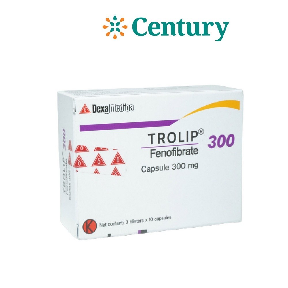 Jual TROLIP 300 MG 1 STRIP 10 KAPSUL / FENOFIBRATE 300 MG / KOLESTEROL ...