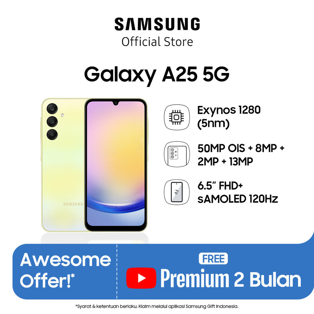 Jual Samsung Galaxy A25 5G 8/256GB - Yellow | Shopee Indonesia