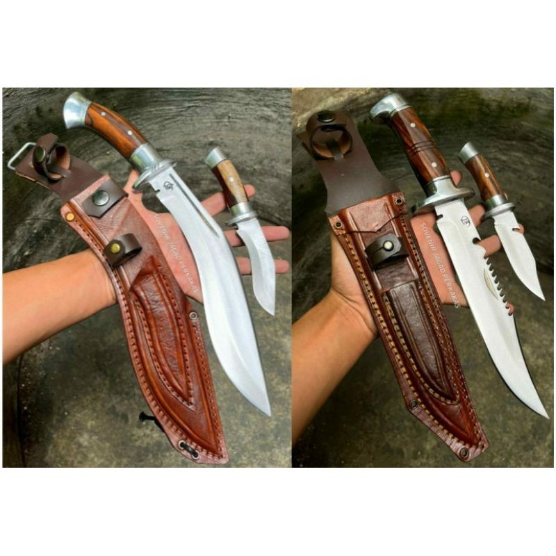 Jual PISAU BOWIE RAMBO BAJA PER ASLI DOUBLE ISI 2 SERBAGUNA FULLTANG ...