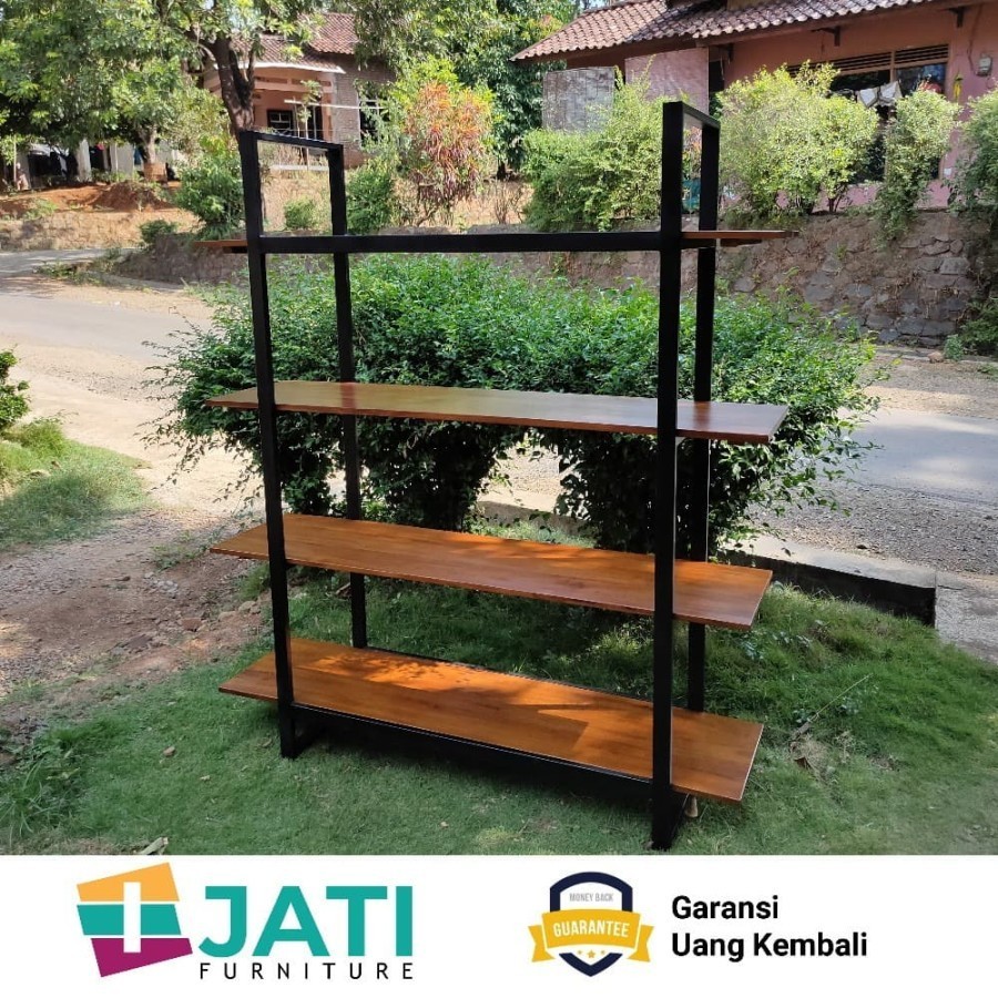 Jual Rak Buku Minimalis Frame Besi jati | Shopee Indonesia