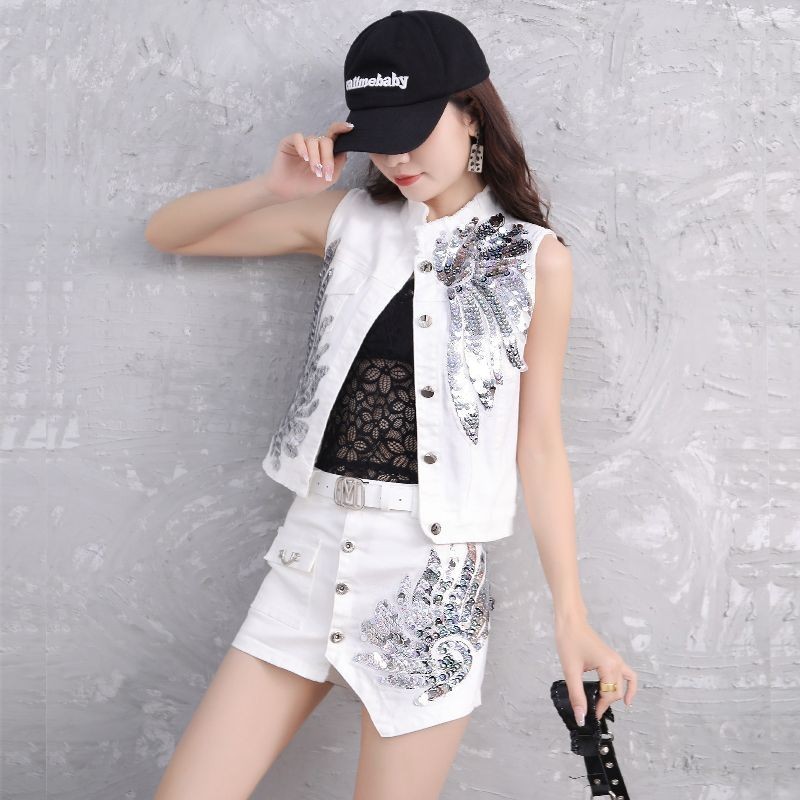 Jual Rompi Kerah Berdiri Payet Delonix Regia Modis+Setelan Denim Celana ...