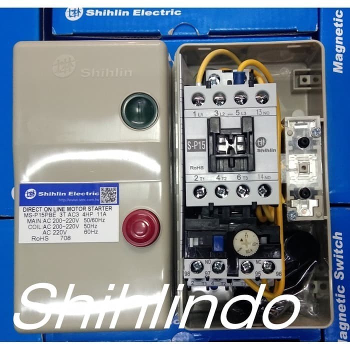 Jual READY DOL Starter / Magnetic Switch MS-P15PBE 11A~15A Shihlin 220V/380V | Shopee Indonesia