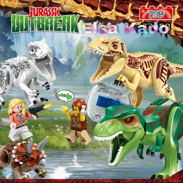 Jual Mainan Dinosaurus Figure Trex Brick Block Indominus Rex Raptor ...