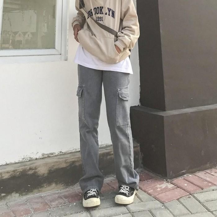 Jual Grey Hw Cargo Loose Jeans / Abu Abu Hw Cargo Loose Jeans | Shopee ...