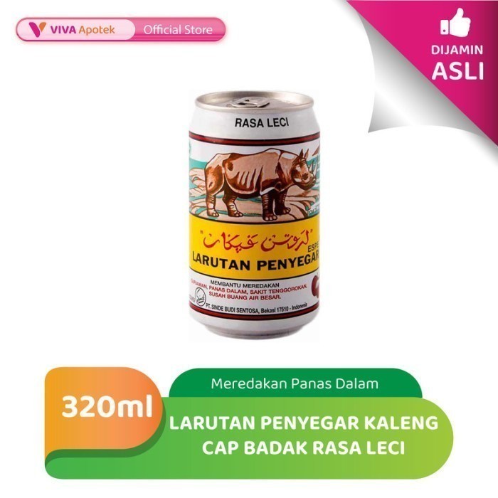 Jual Larutan Penyegar Kaleng Cap Badak Rasa Leci untuk Panas Dalam (320 ml) | Shopee Indonesia