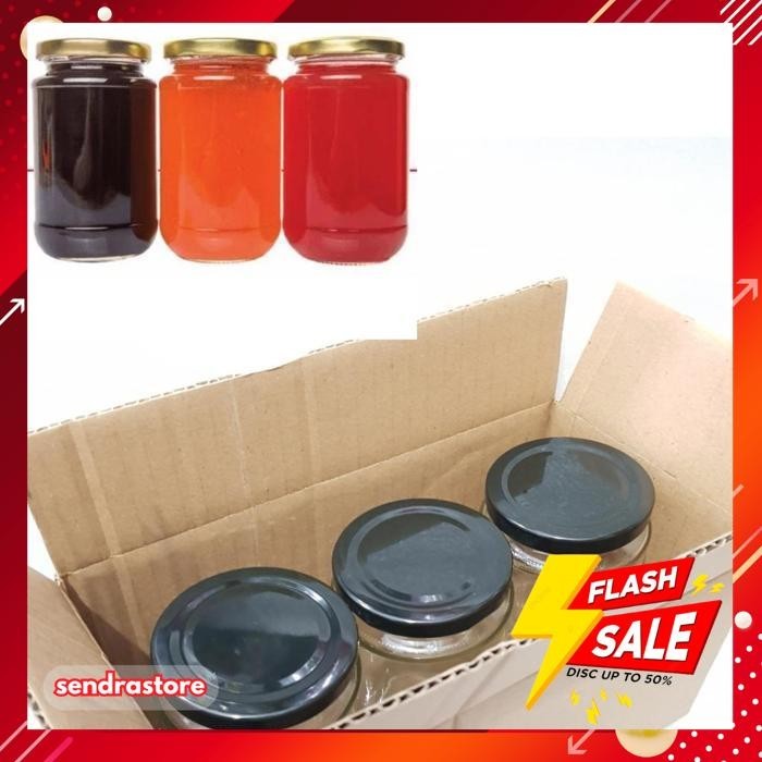 Jual 3 (TIGA) / KOTAK BOTOL SILINDER JAR KACA 330ML / BOTOL BUMBU DAPUR ...