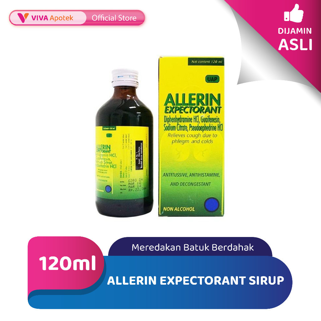 Jual Allerin Expectorant Sirup untuk Batuk Berdahak (120 ml) | Shopee ...