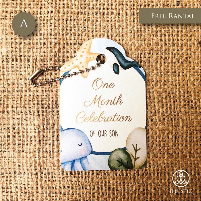 Jual ```````] Hang Tag One Month Celebration/Newborn Baby isi 25 pcs ...