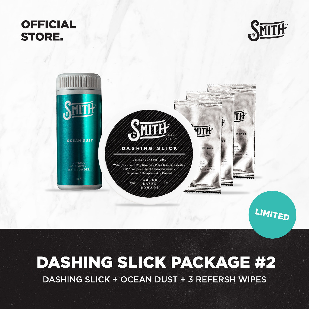 Jual SMITH - Dashing Slick + Ocean Dust + Refresh Wipes 3pcs | Shopee ...