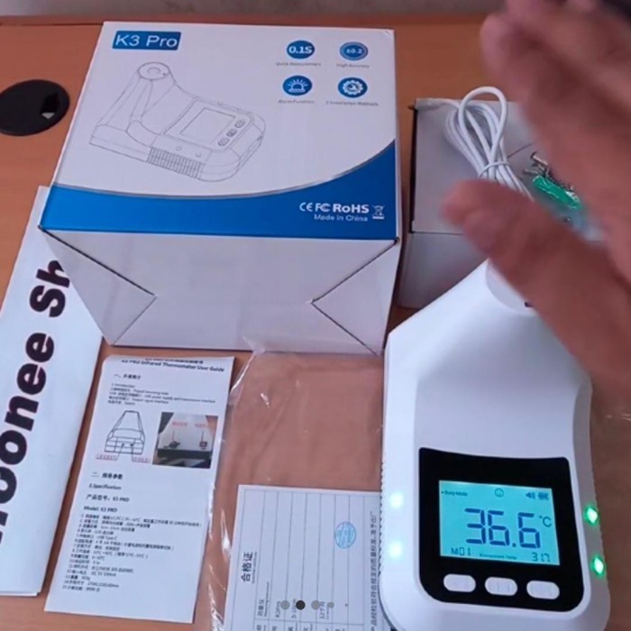 Jual Ready K3 Pro Thermometer Wall Infrared K3Pro Termometer Otomatis ...