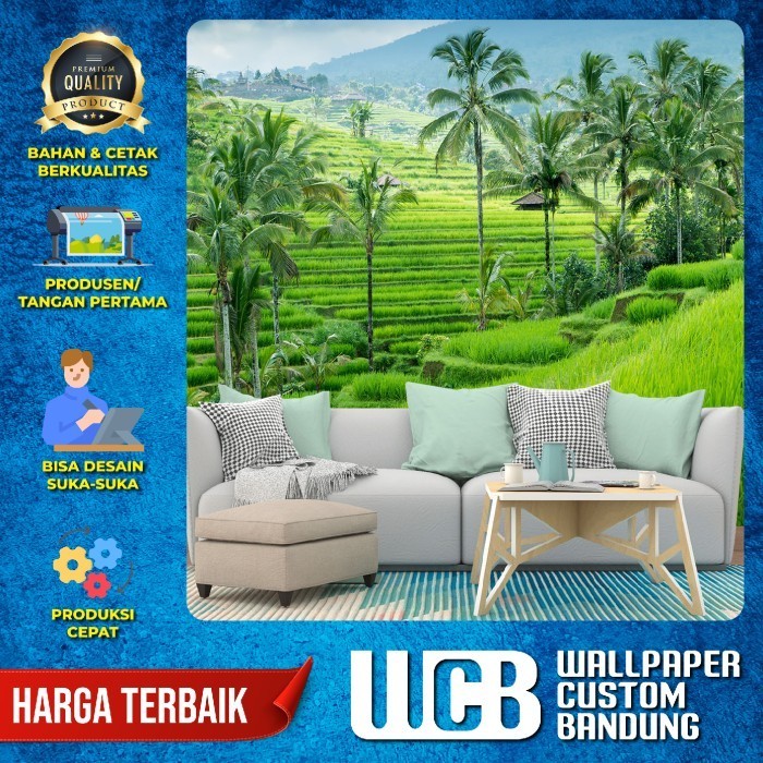 Jual Wallpaper Dinding Custom 3D Premium - Tema Pemandangan Sawah ...
