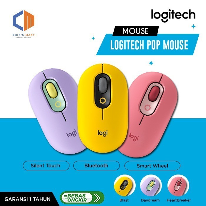Jual HARGA DISC - Logitech POP Mouse Wireless Bluetooth Silent Emoji ...