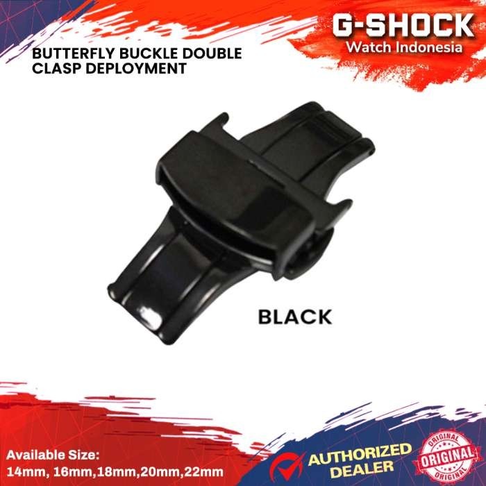 Jual AUTOMATIC PUSH BUTTON BUCKLE BUTTERFLY CLASP 14MM 16MM 18MM 20MM ...