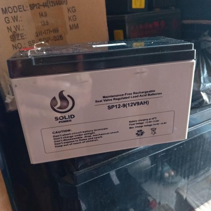 Jual BATTERY KERING SOLID SP12-9( 12V 9AH ) | Shopee Indonesia