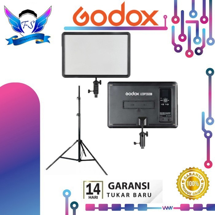 Jual LED Godox P260C P 260C + Adapter Free Light Stand | Shopee Indonesia