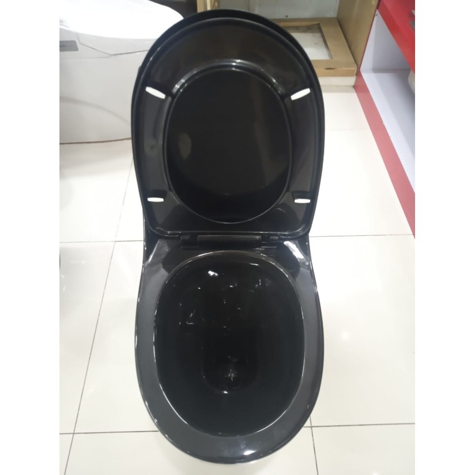 Jual Toilet/ Kloset/ Wc Duduk Trilliunware Opal Black Dual Flush ...