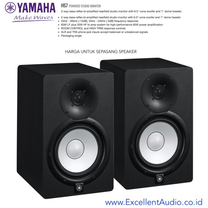 Jual Yamaha Hs7 Hs 7 Active Studio Monitor Speaker | Shopee Indonesia