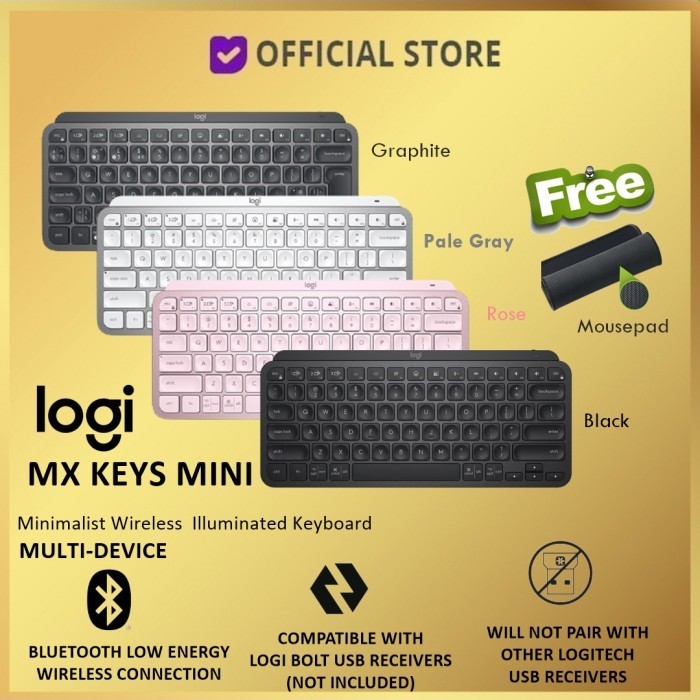 Jual Logitech Mx Keys Mini Wireless Illuminated Keyboard Bluetooth Shopee Indonesia