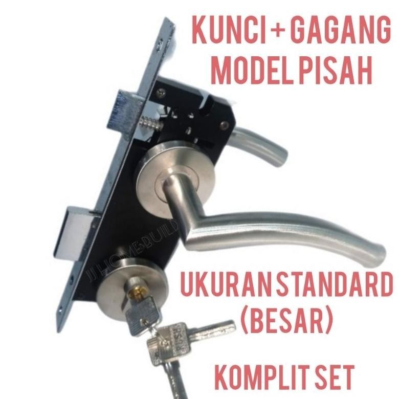 Jual Paket Kunci Pintu Pisah Stainless Stell/Gagang Pintu Kunci Pusah Stainless Steel/Handle ...