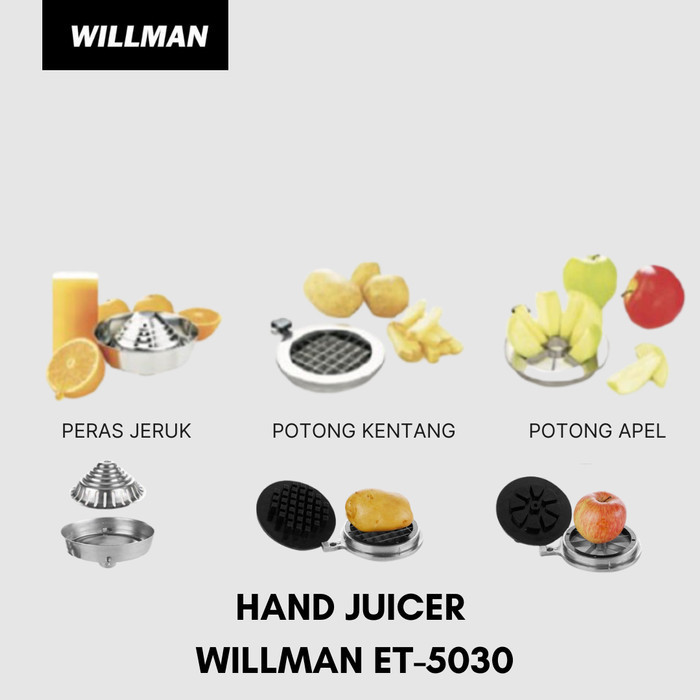 Jual Alat Peras Jeruk Potong Kentang Manual Hand Juicer Willman Et-5030 ...