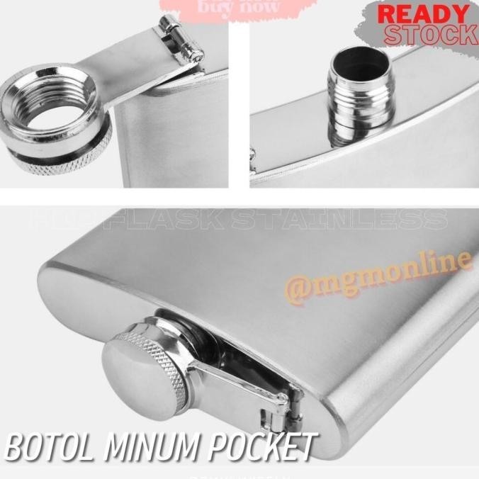 Jual Botol pocket Stainless 56ml Hip Flask 2oz liquor botol minuman keras rickostore | Shopee ...