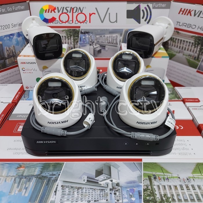 Jual Paket Cctv Hikvision Colorvu Audio 2Mp 1080P 8 Ch 6 Kamera Hdd 1Tb ...
