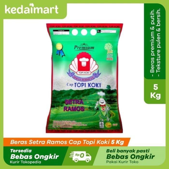 Jual Beras Putih Premium Setra Ramos Cap Topi Koki 5 Kg | Shopee Indonesia