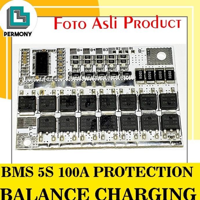Jual BMS 5S 100A BALANCE CHARGING PROTECTION LI-ION LITHIUM BATTERY | Shopee Indonesia