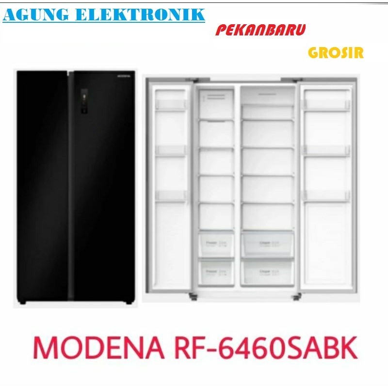 Jual Modena Kulkas Side By Side RF-6460SABK-Jumbo Size | Shopee Indonesia