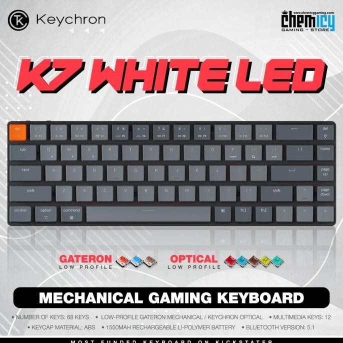 Jual Keychron K7 White LED Hotswap Mechanical Gaming Keyboard | Shopee ...